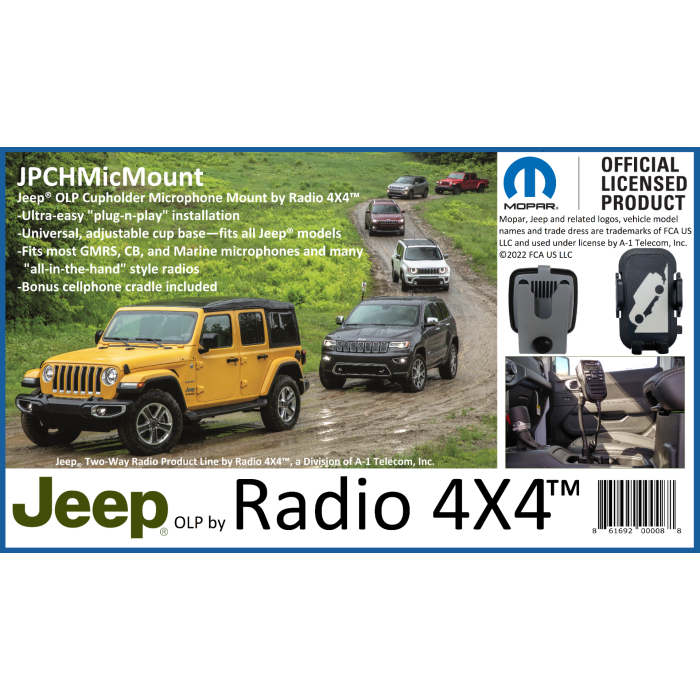Jeep® OLP Cupholder Microphone Mount by Radio 4X4™ JPCHMicMount